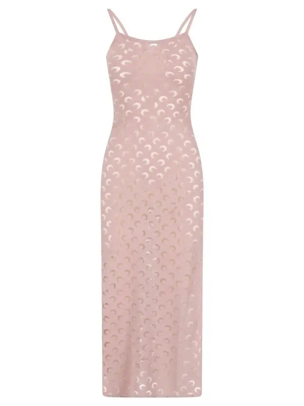MARINE SERRE Monogram Maxi Dress - Pink