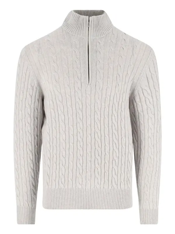 Loro Piana Cashmere Cable Knit Sweater - Gray