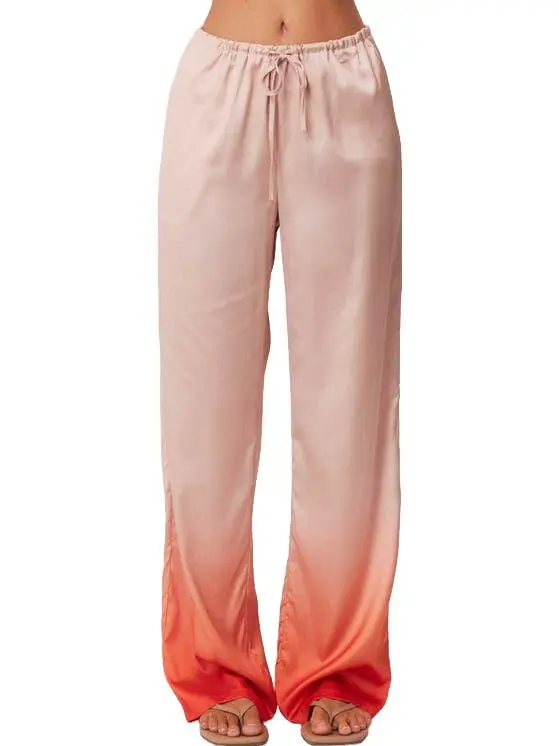 SNDYS Amaya Satin Pants - Peach Ombre