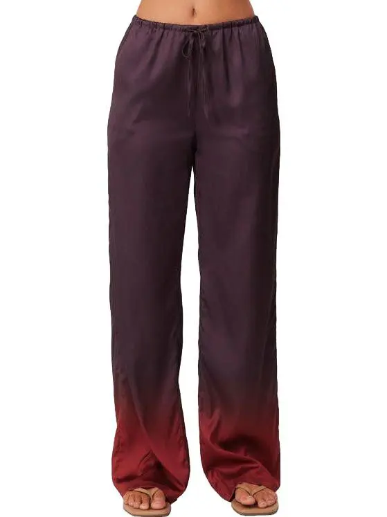SNDYS Amaya Satin Pants - Plum Ombre