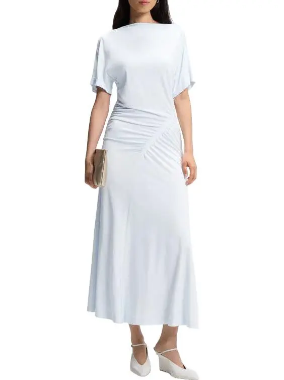 BOSS Ecaren Ruched Jersey Dress - Pale Lagoon