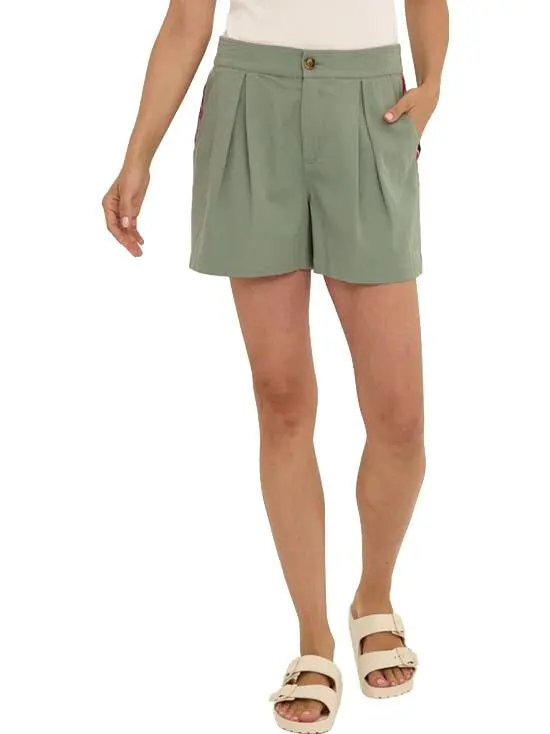 THREADS 4 THOUGHT Selene Stretch Twill Shorts - Wasabi