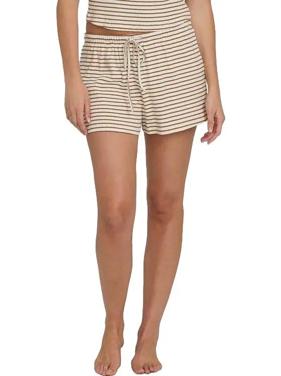 BILLABONG Striped Cotton Blend Shorts - Brown Stone