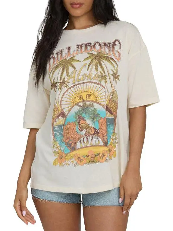 BILLABONG Forever Dawn Graphic Cotton T-shirt - White Cap