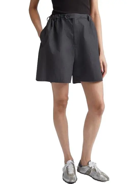 MAISON MARGIELA Raw Hem Wide-leg Shorts - Anthracite Grey