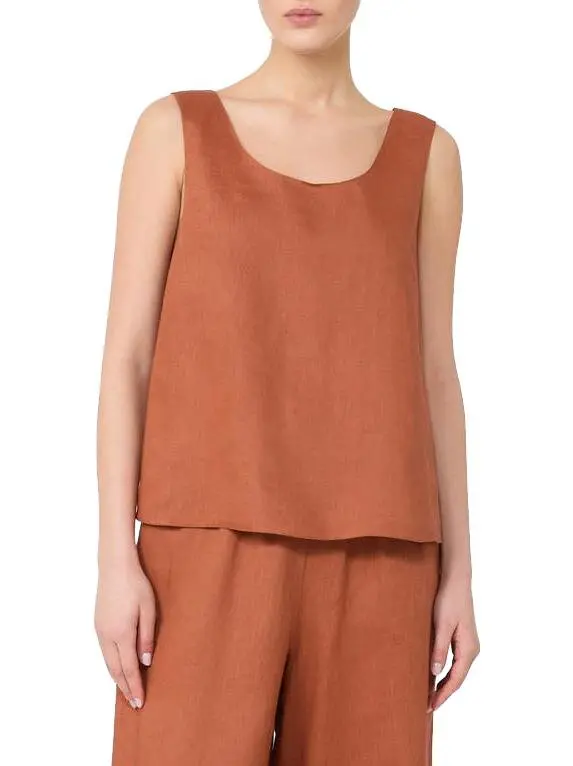 MM BY MAX MARA Dorico Linen Canvas Top - Rust