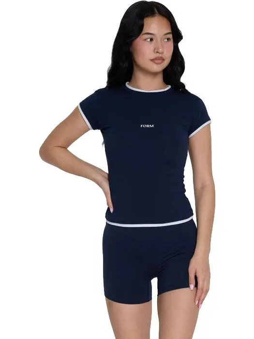 FORM Layering T-shirt - Navy/white