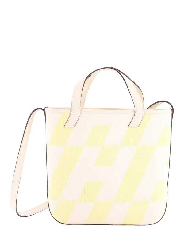Hermès Cabas H En Biais Tote Canvas With Leather 27 - Lime