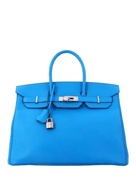 Hermès Birkin Handbag Epsom With Palladium Hardware 35 - Blue