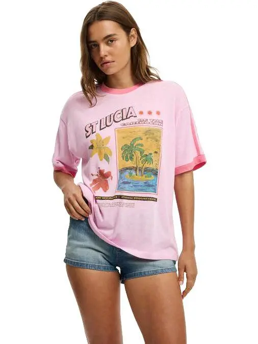 COTTON ON The Vacay Tee - St Lucia Lavendula