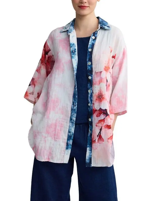 LUUKAA Printed Muslin Shirt - Sakura