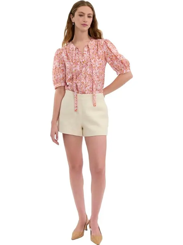 Rebecca Taylor Bellamy Silk Blouse - Pale Pink Multi
