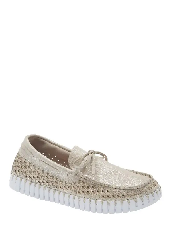 ILSE JACOBSEN Microfiber Sailor Shoe - Silver