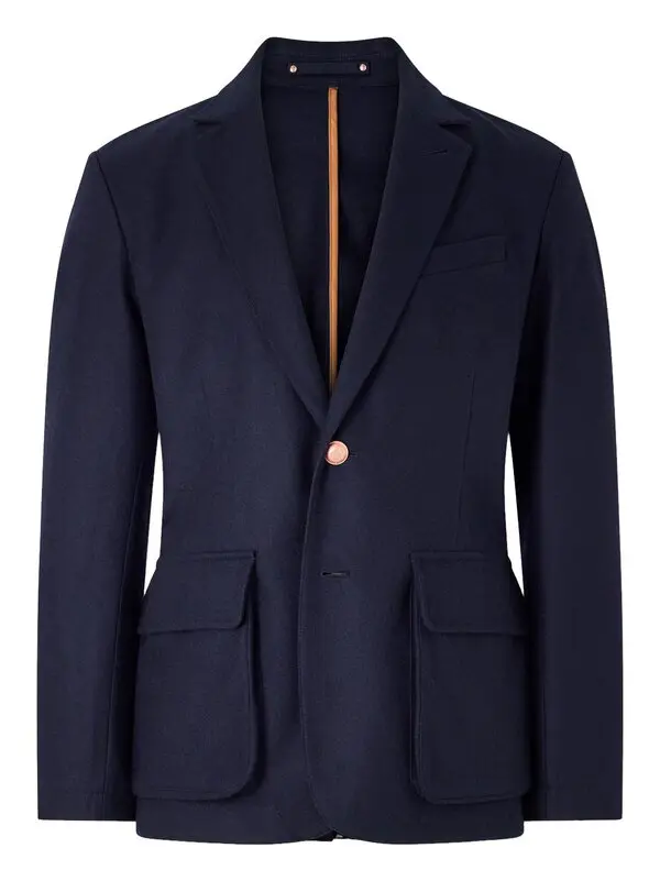 Private White V.c. The Demob Merino Wool Blazer - Blue