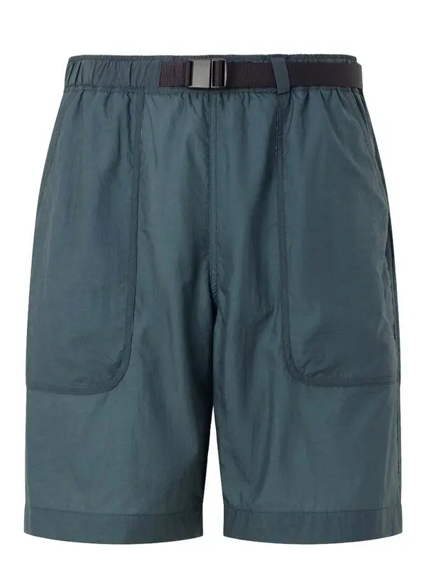 ATON Wide-leg Belted Shell Shorts - Green