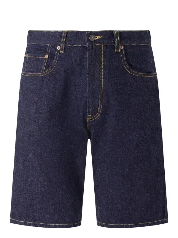 BEAMS Straight-leg Denim Shorts - Blue