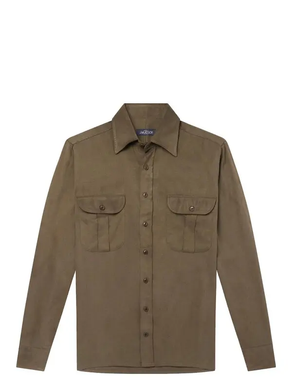 J. MUESER Tencel™ Lyocell-twill Shirt - Green