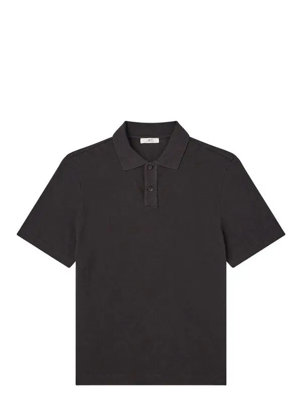 Mr P. Organic Cotton And Linen-blend Piqué Polo Shirt - Brown