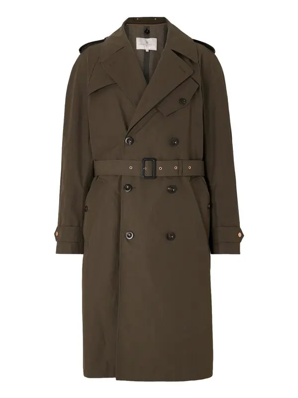 Private White V.c. The Despatch Rider's Double-breasted Belted Trench Coat - Green