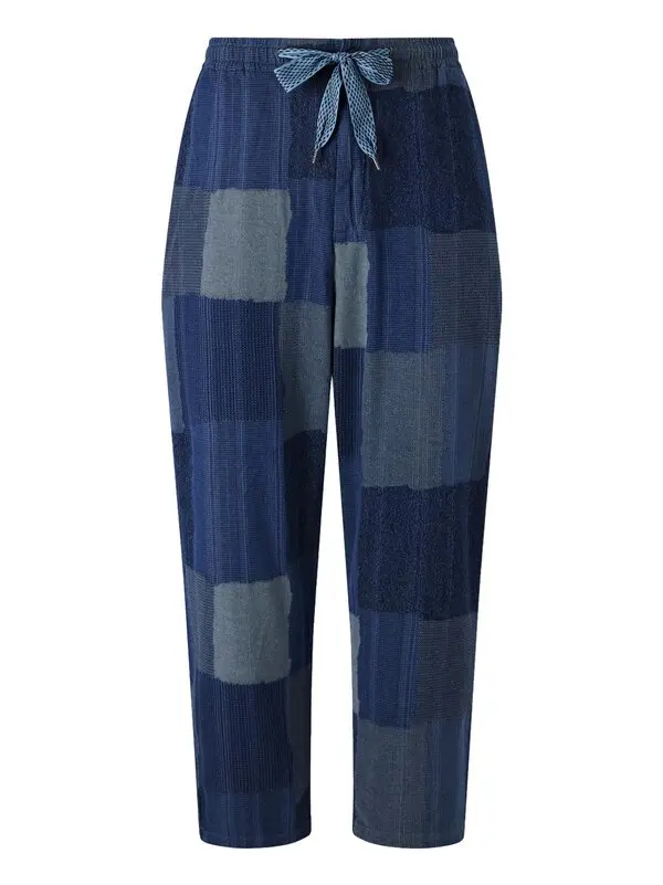 Kapital Straight-leg Patchwork Cotton Trousers - Blue