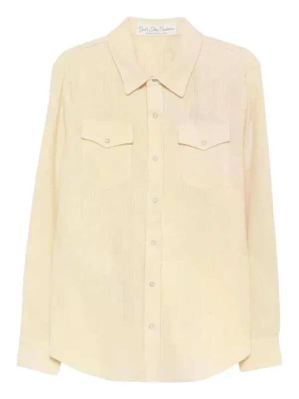 GOD'S TRUE CASHMERE Waffle-knit Button-down Shirt - Yellow