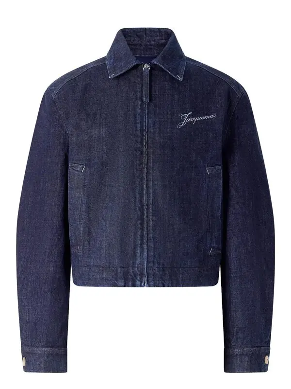 Jacquemus La Veste De-nîmes Logo-embroidered Denim Jacket - Blue