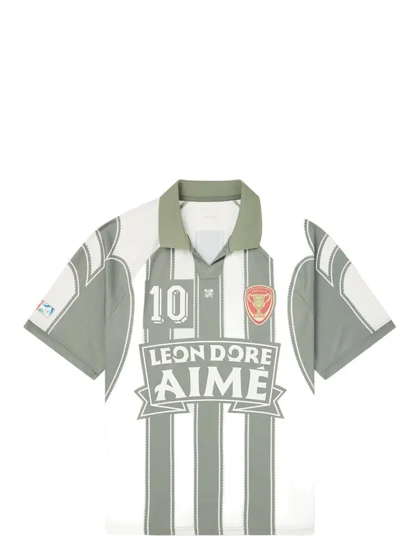 Aimé Leon Dore Logo-appliquéd Striped Jersey T-shirt - Green