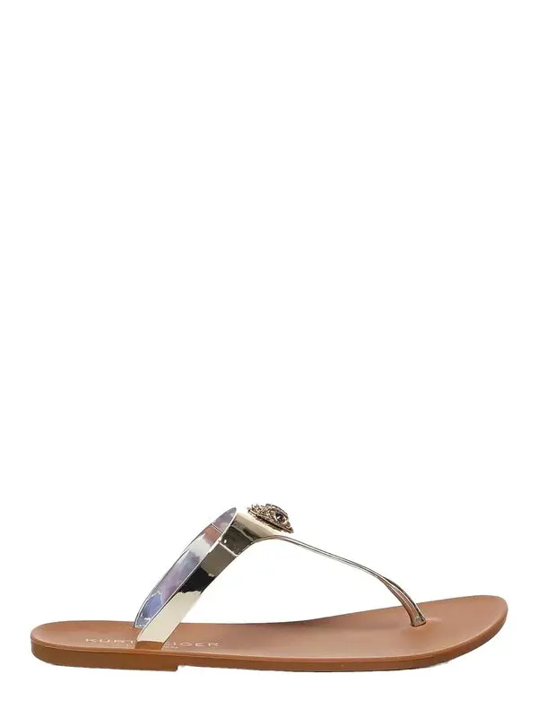 Kurt Geiger Logo T-bar Flip Flops - Brown