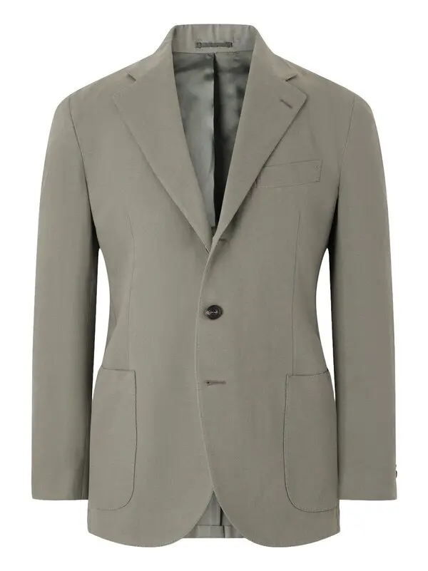 J. MUESER Waverly Cotton And Linen-blend Blazer - Green
