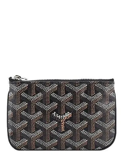 Goyard Nano Senat Zip Key Pouch Coated Canvas - Black