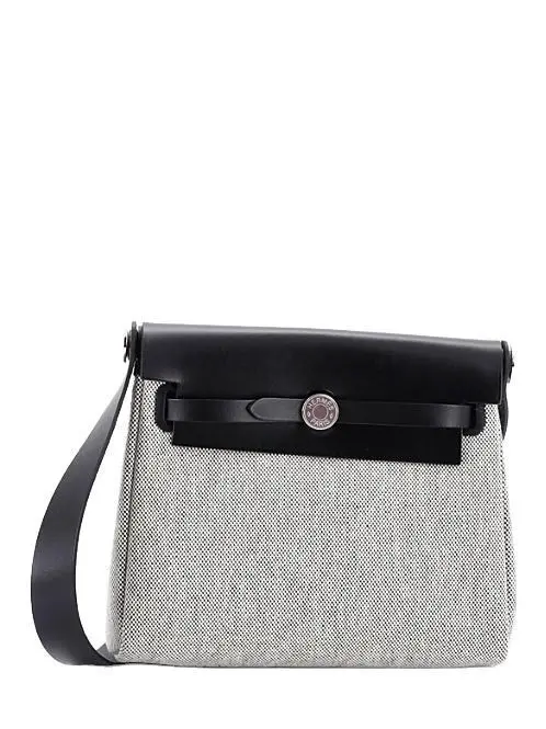Hermès 20 Herbag Zip Toile And Leather - Black / Grey