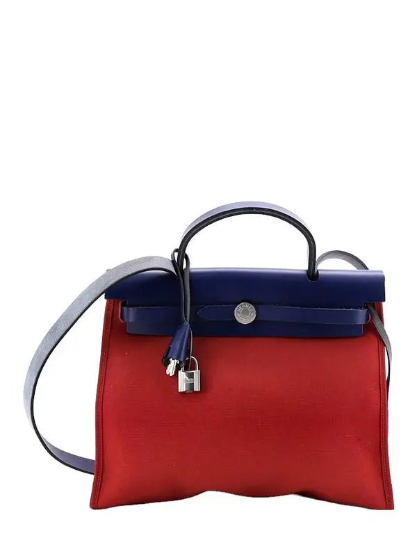 Hermès 31 Herbag Zip - Red/ Blue