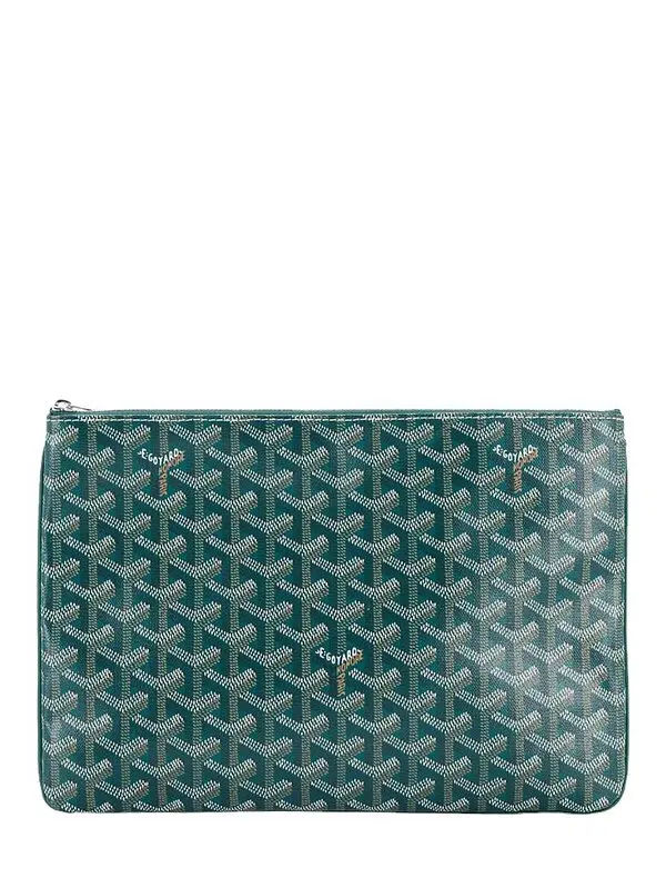 Goyard Mm Senat Zip Pouch Coated Canvas - Green