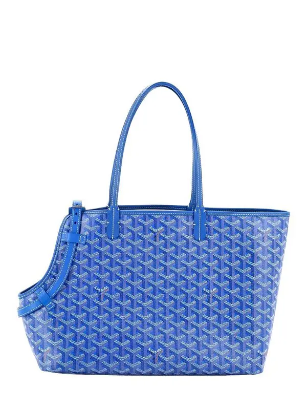 Goyard Chien Gris Pet Carrier Tote Coated Canvas - Blue