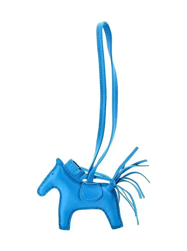 Hermès Grigri Rodeo Bag Charm Leather - Blue