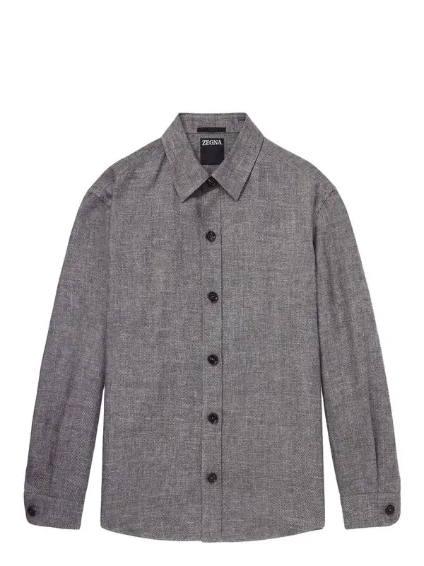 Zegna Cashmere, Linen And Silk-blend Overshirt - Gray