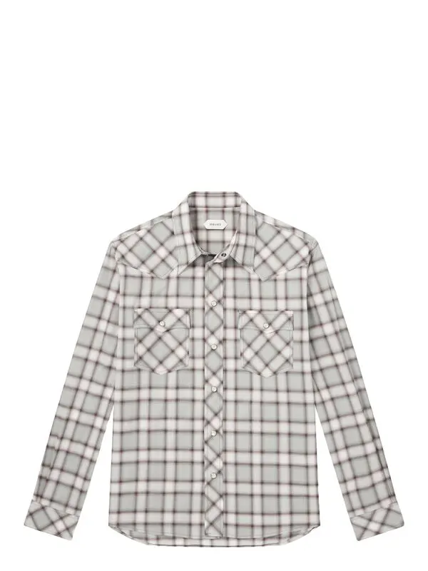 Versace Checked Cotton-poplin Shirt - Gray