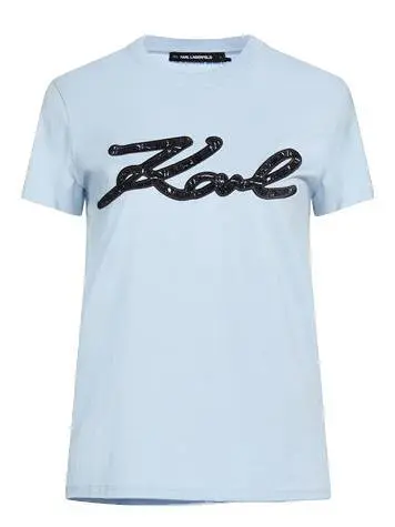 Karl Lagerfeld Karl Cares T-shirt In Organic Cotton - Sky Blue