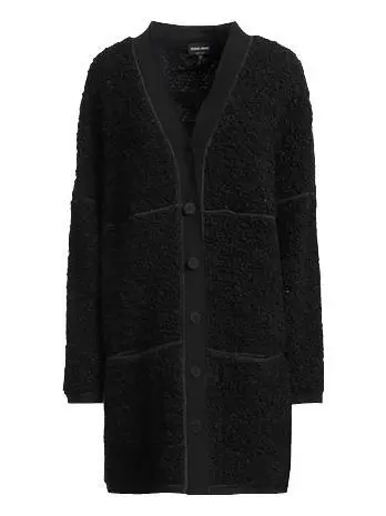 Giorgio Armani Cardigan In Virgin Wool And Polyamide - Black