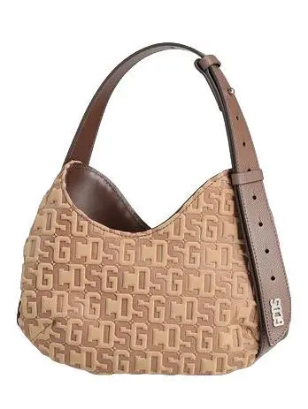 Gcds Hobo Bag With Logo Print - Brown