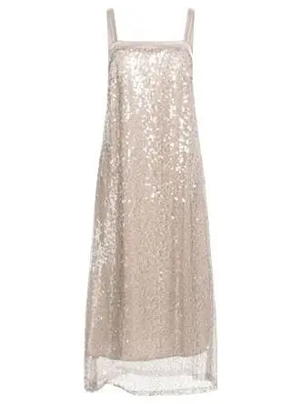 Peserico Polyester Midi Dress - Beige