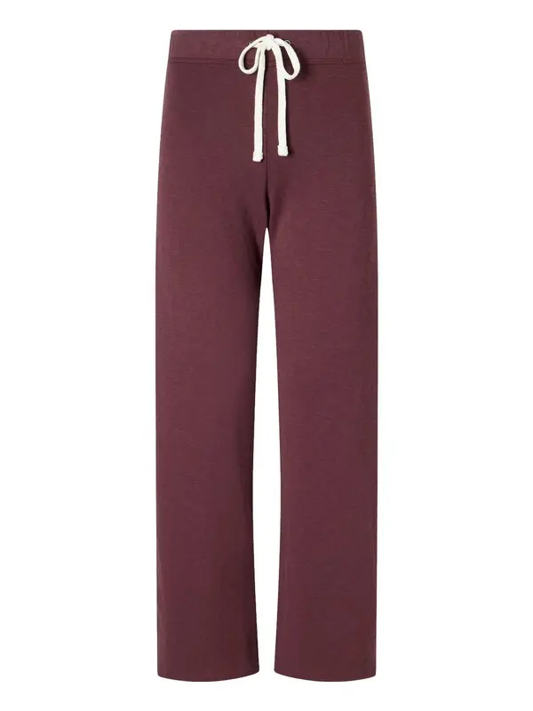 JAMES PERSE Cropped Cotton-terry Track Pants - Burgundy
