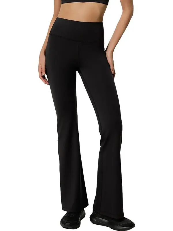 Lilysilk Silk Contour High-rise Flared Leggings - Black