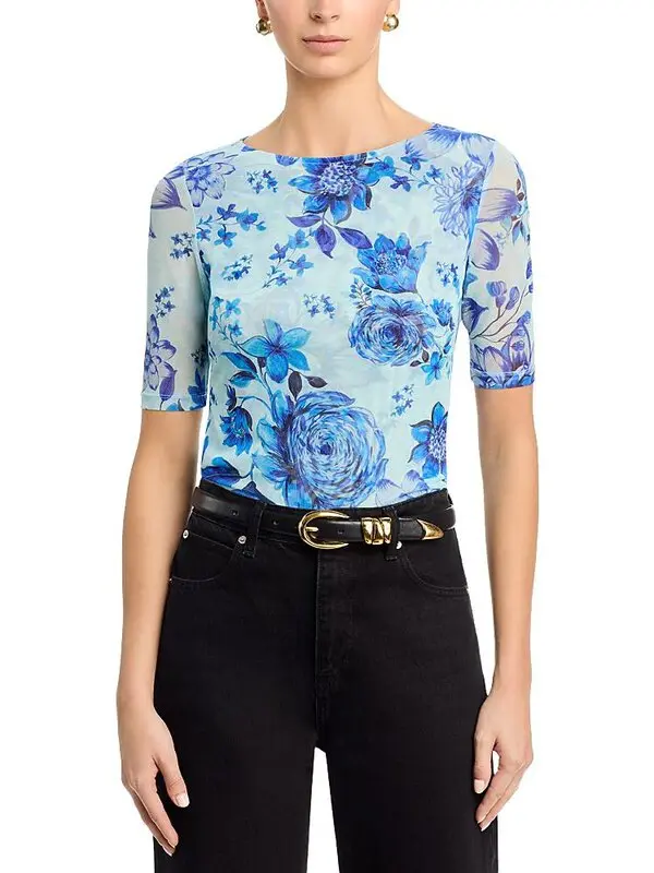 Johnny Was Floral Mesh Top - Casablanca