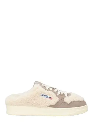 AUTRY Leather & Shearling Sneakers - Grey