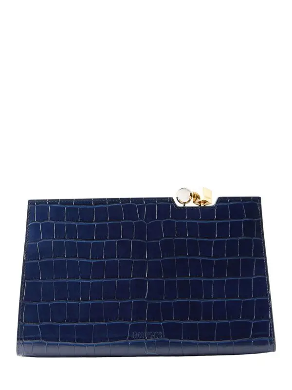 Jacquemus La Plage Croco-embossed Leather Shoulder Bag - Blue