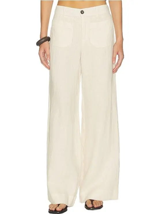 Sanctuary Linen Wide Leg Pants - Summer Sand