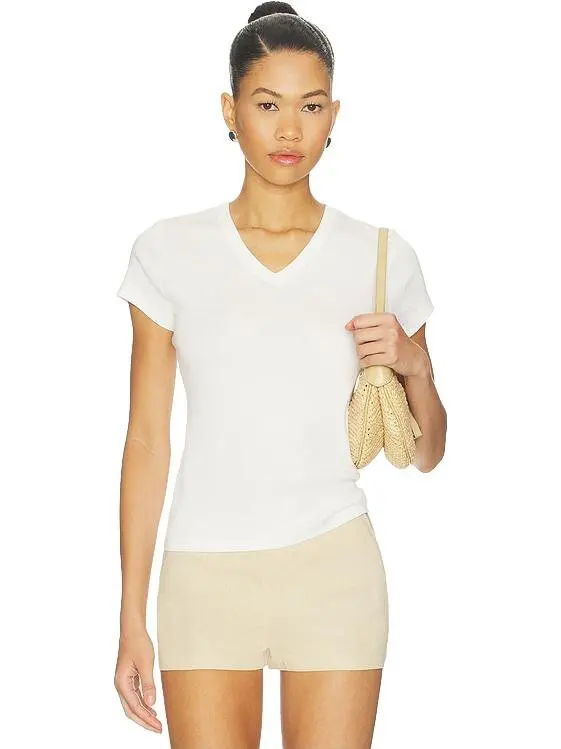 ST. AGNI Organic Cotton V-neck Tee - White