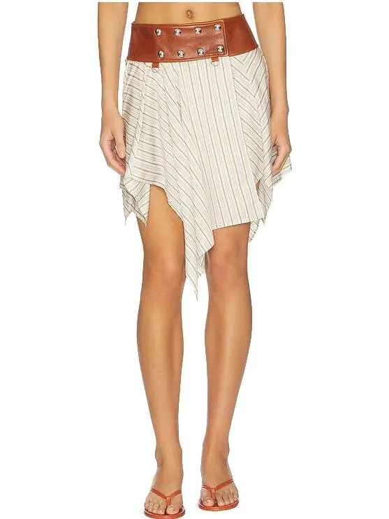 IRO PARIS Umby Skirt - Beige Left Bank Stripe