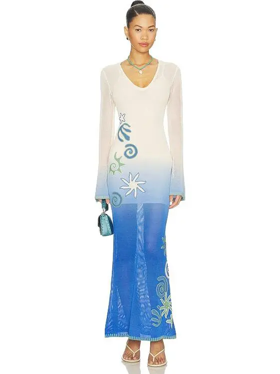THE WOLF GANG Malaga Maxi Dress - Marine